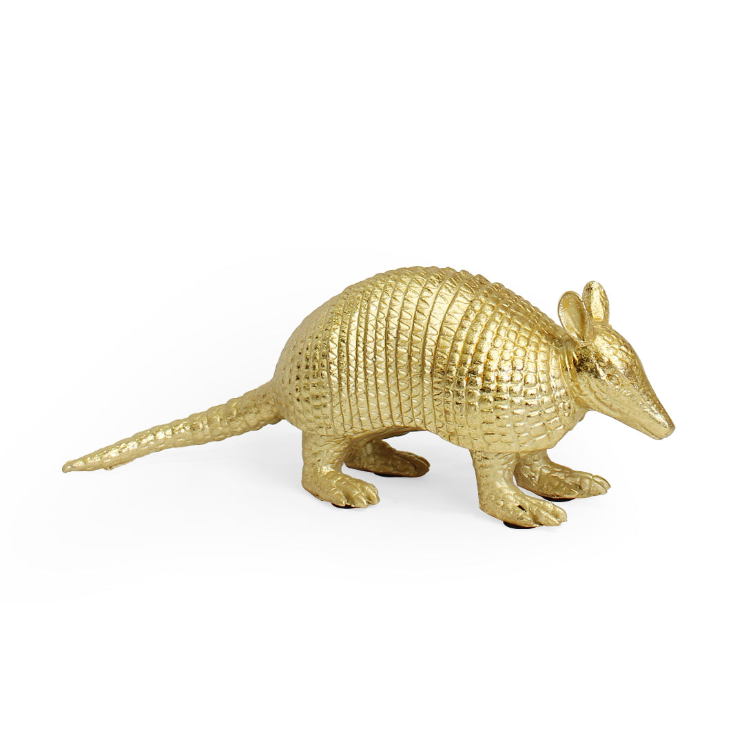 Armadillo de Resina Dorado Decorativo – cornerhomemx